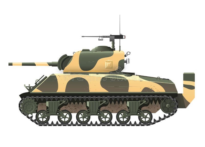 Sherman tank stock illustration. Illustration of weapons - 51935517
