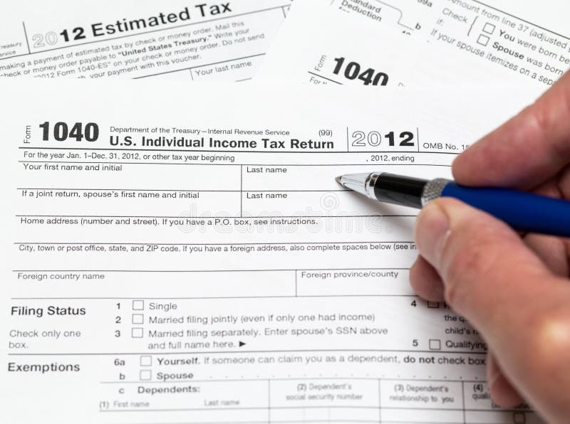 USA Tax Form 1040 for Year 2012 Editorial Stock Image - Image of ...