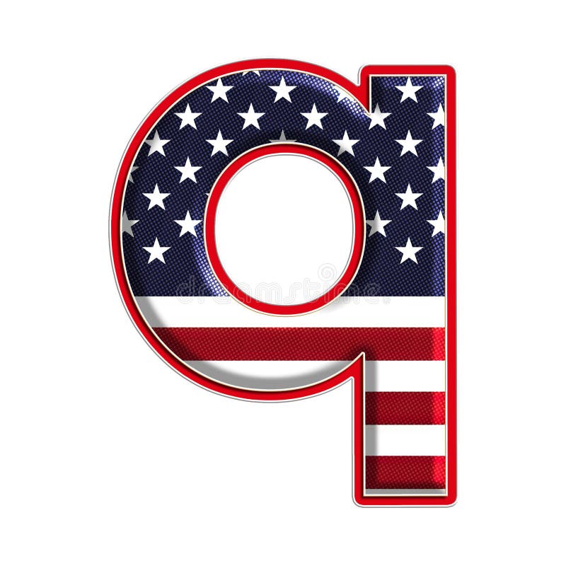 4th July US Flag Alphabet Font Lowercase Letter Q Stock Image ...