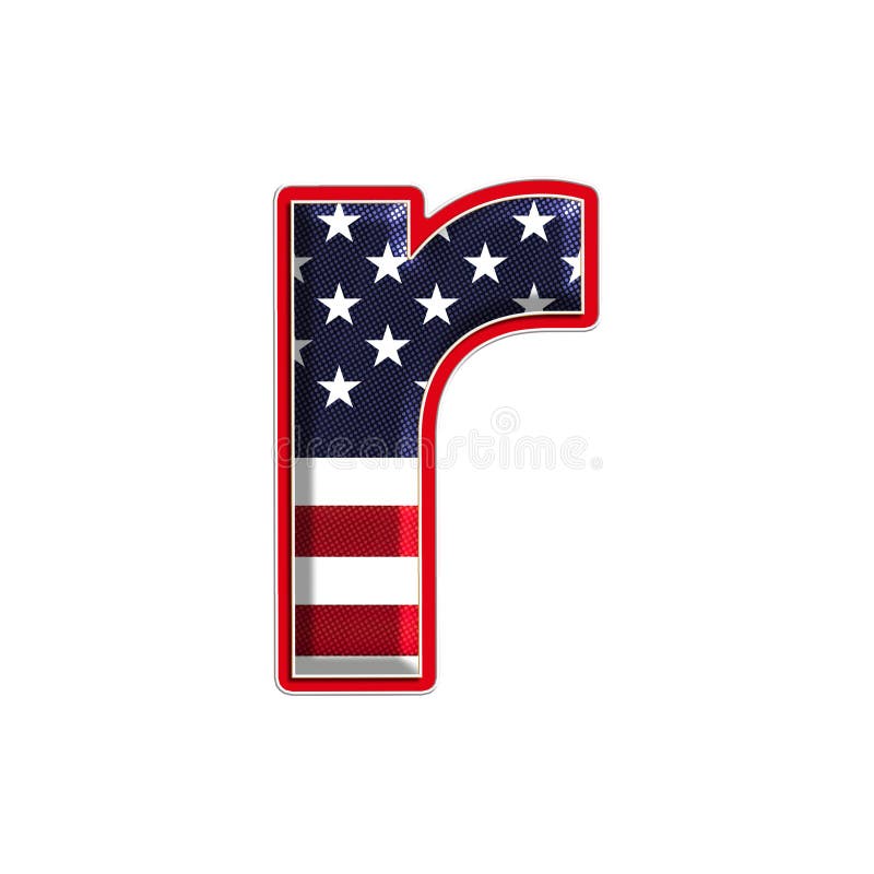 4th July US Flag Alphabet Font Lowercase Letter R Stock Image ...