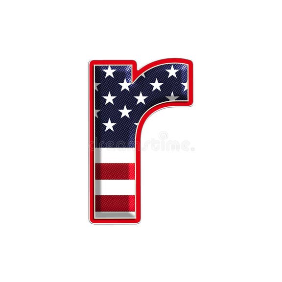 4th July US Flag Alphabet Font Lowercase Letter R Stock Image ...