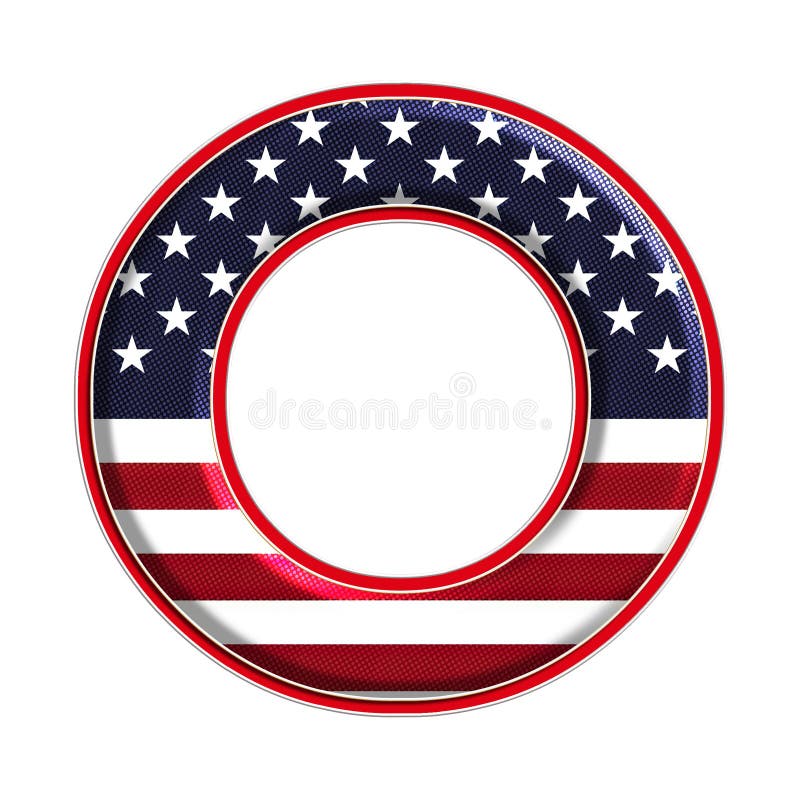 4th July US Flag Alphabet Font Letter O Stock Photo - Illustration of ...