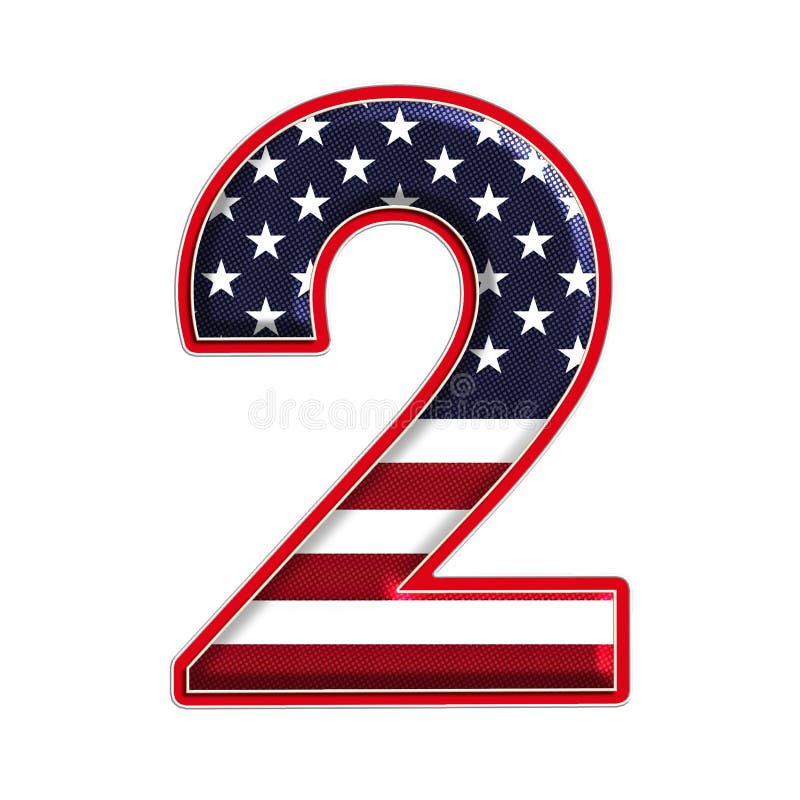 4th July US Flag Number 2 Two Stock Image - Illustration of fourth ...