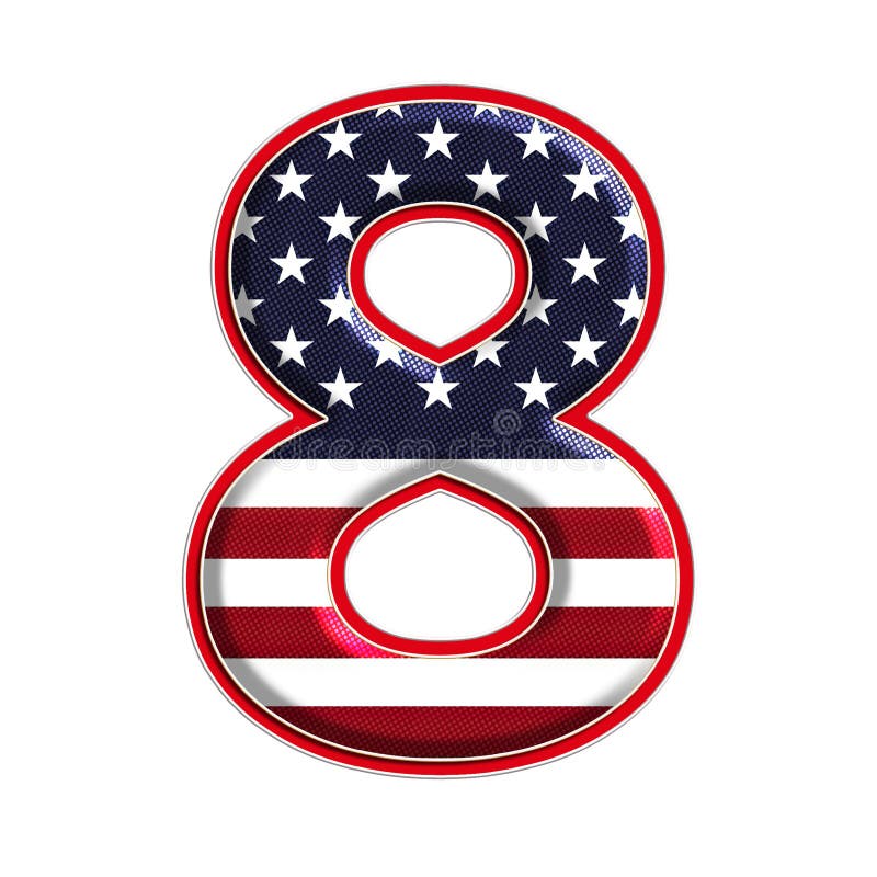 4th July US Flag Number 8 Eight Stock Image - Illustration of symbols ...