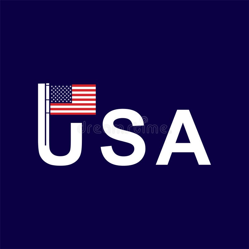 USA Text with Flag Campaign Logo Vector Template Stock Vector ...