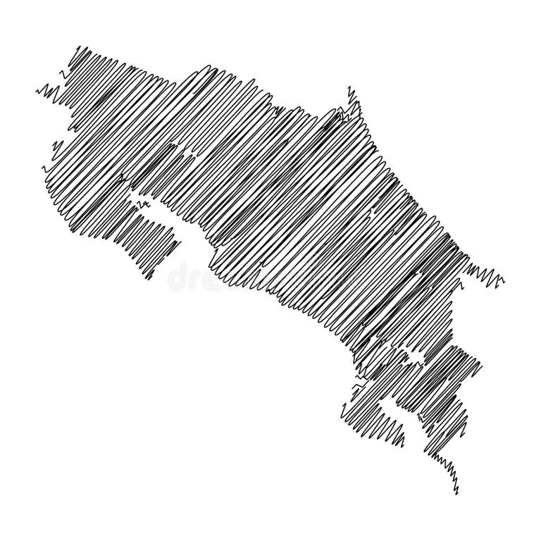 Costa Rica Thread Map Line Vector Illustration Stock Vector ...