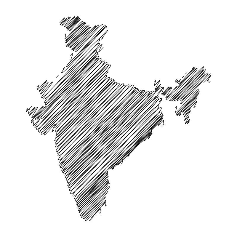 India Thread Map Line Vector Illustration Stock Vector - Illustration ...