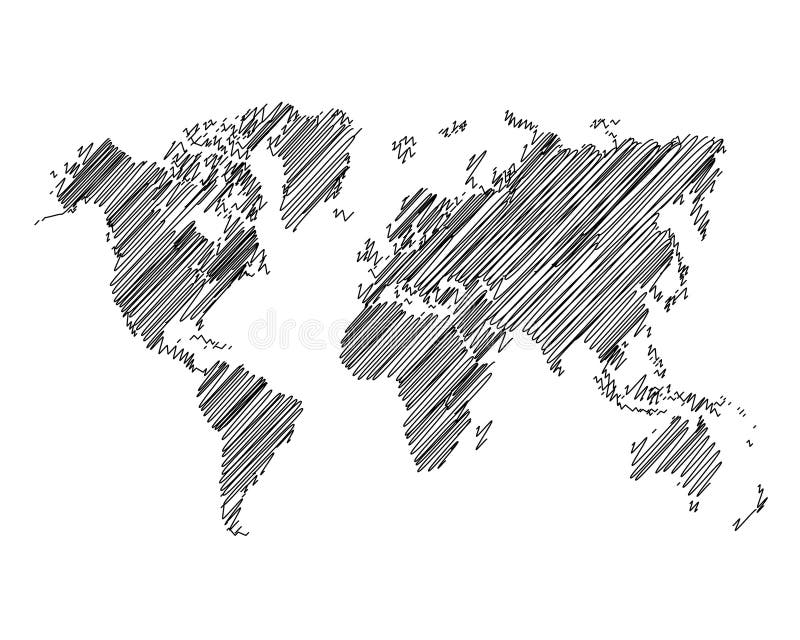 World Continent Thread Map Line Vector Illustration Stock Vector ...