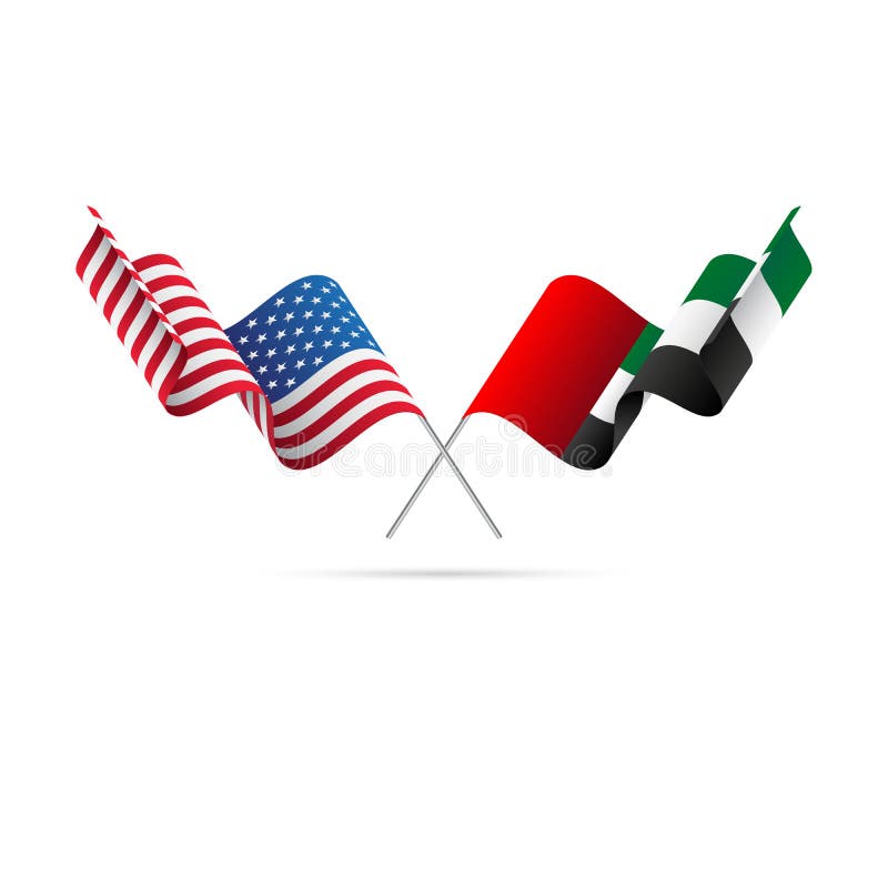 USA and UAE Flags. Vector Illustration. Stock Illustration ...