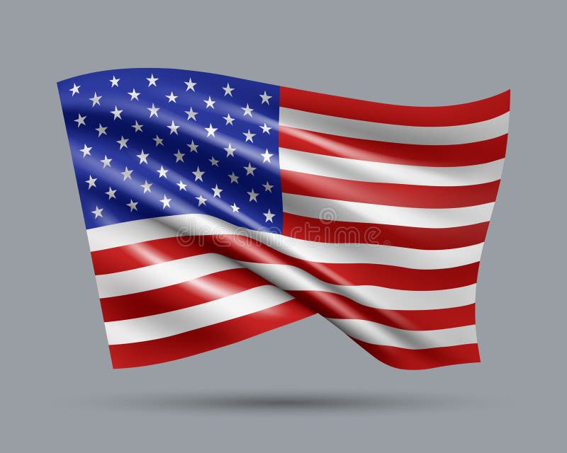 USA vector 3d flag stock vector. Illustration of america - 313422087