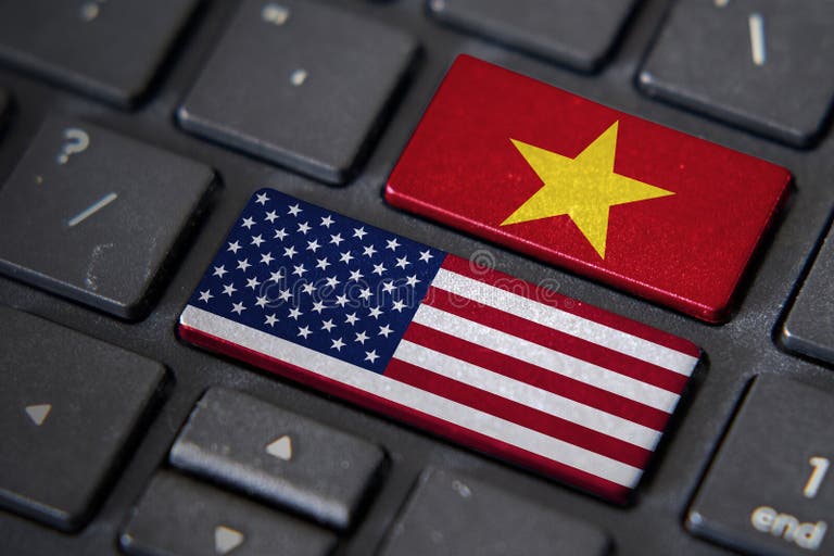 USA and Vietnam Flags on Computer Keyboard Stock Image - Image of ...