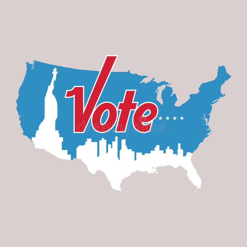 Usa Vote Label. Vector Illustration Decorative Design Stock Vector ...