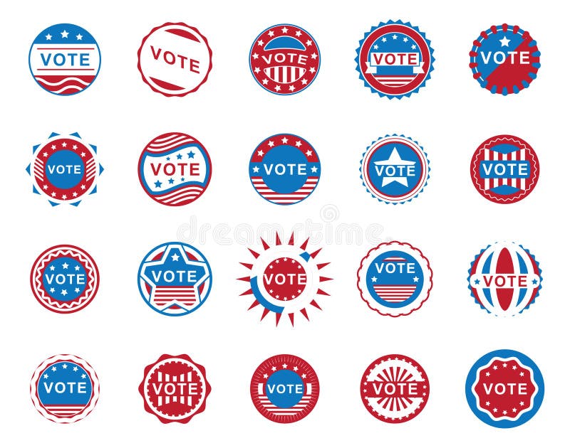 Elections labels set stock vector. Illustration of badges - 39990699