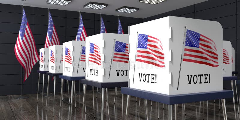 USA - Voting Booths - Election Concept Stock Illustration ...