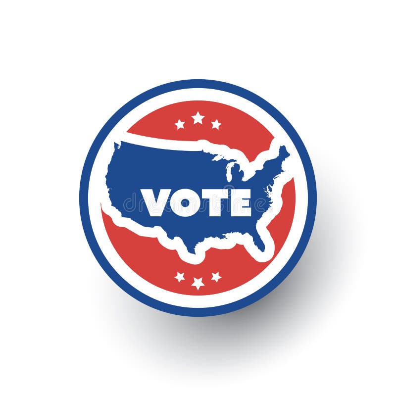 USA Voting Design Concept with Map Stock Vector - Illustration of ...