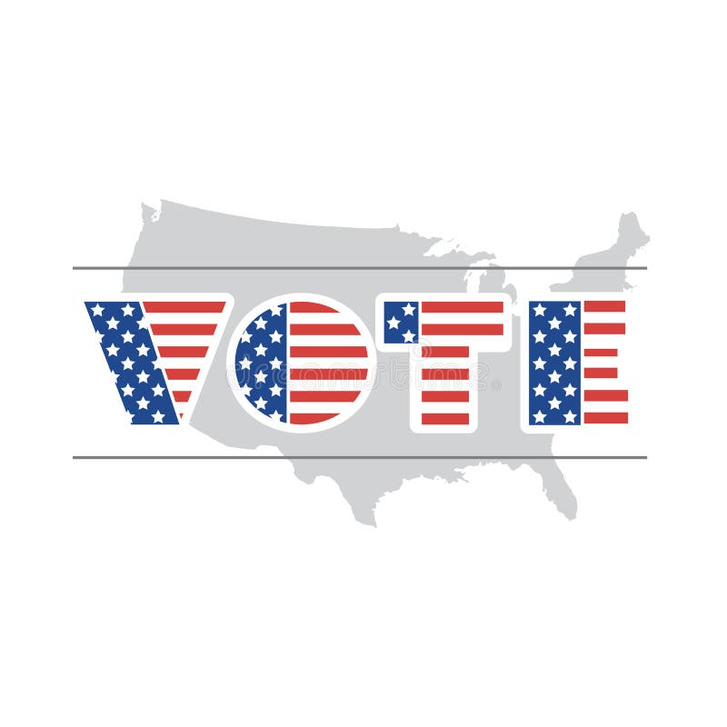 USA Voting Design Concept with Map Stock Vector - Illustration of ...