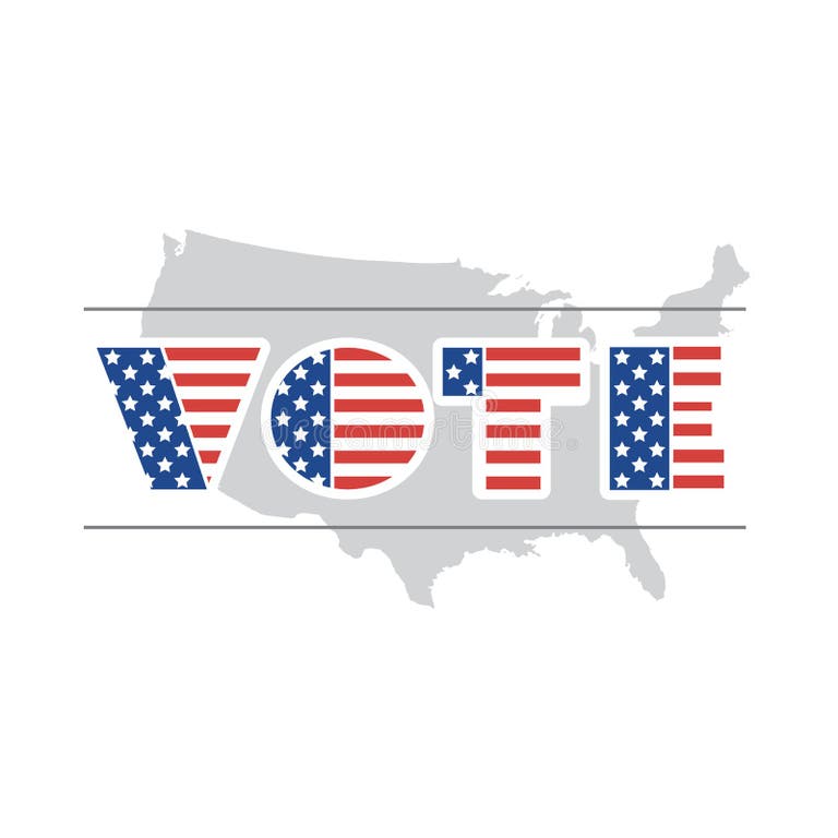 USA Voting Design Concept with Map Stock Vector - Illustration of ...