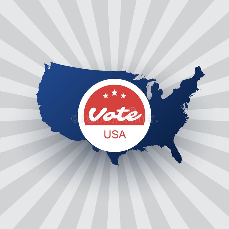 USA Voting Design Concept with Map Stock Vector - Illustration of ...
