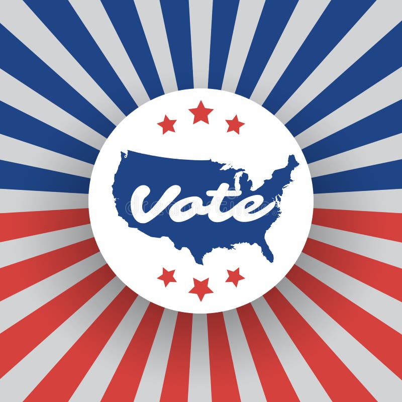 USA Voting Design Concept with Map Stock Vector - Illustration of ...