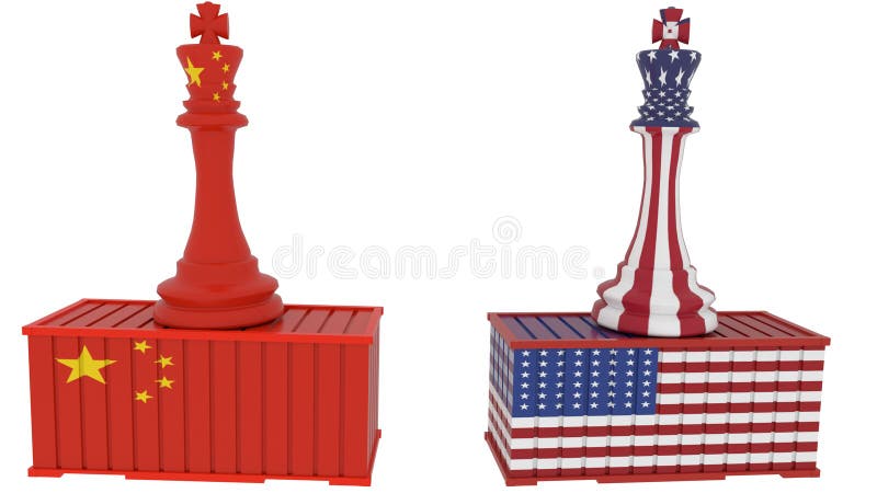 Usa Vs China Trade Tariffs War Strategy - 3d Rendering Stock ...