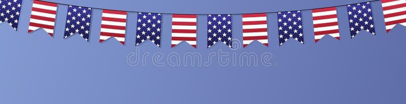 USA Web Banner. United States National Flags Vector Background Stock ...