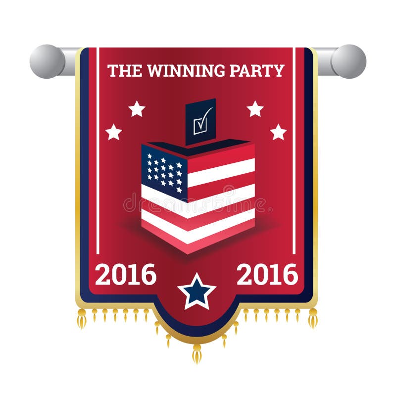 USA Winning Party Banner. Vector Illustration Decorative Design Stock ...