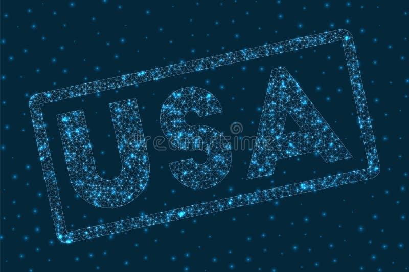 USA word in digital style. stock vector. Illustration of global - 183165544