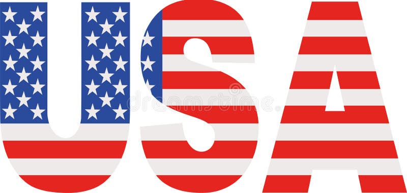 USA word with flag stock vector. Illustration of symbol - 107205395
