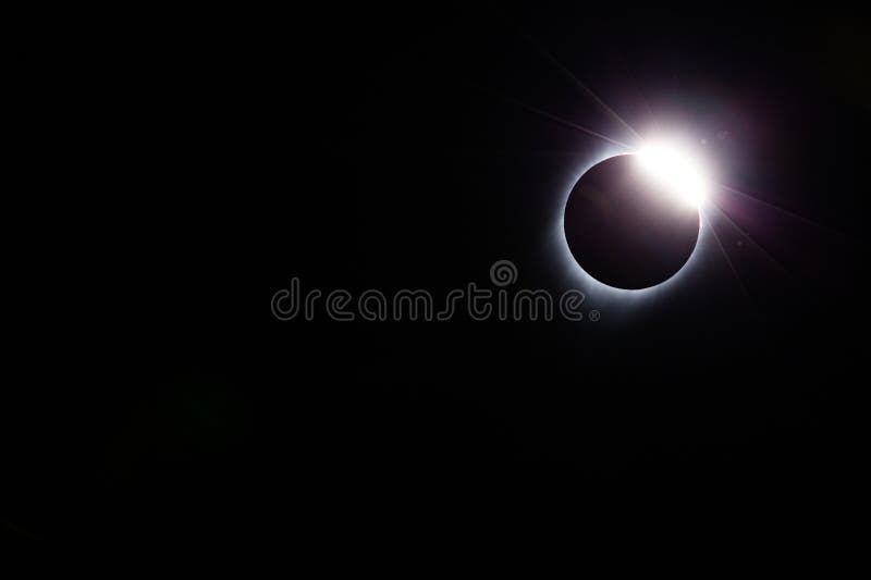 Total Solar Eclipse. the "Diamond Ring" Effect is Seen As the Moon ...
