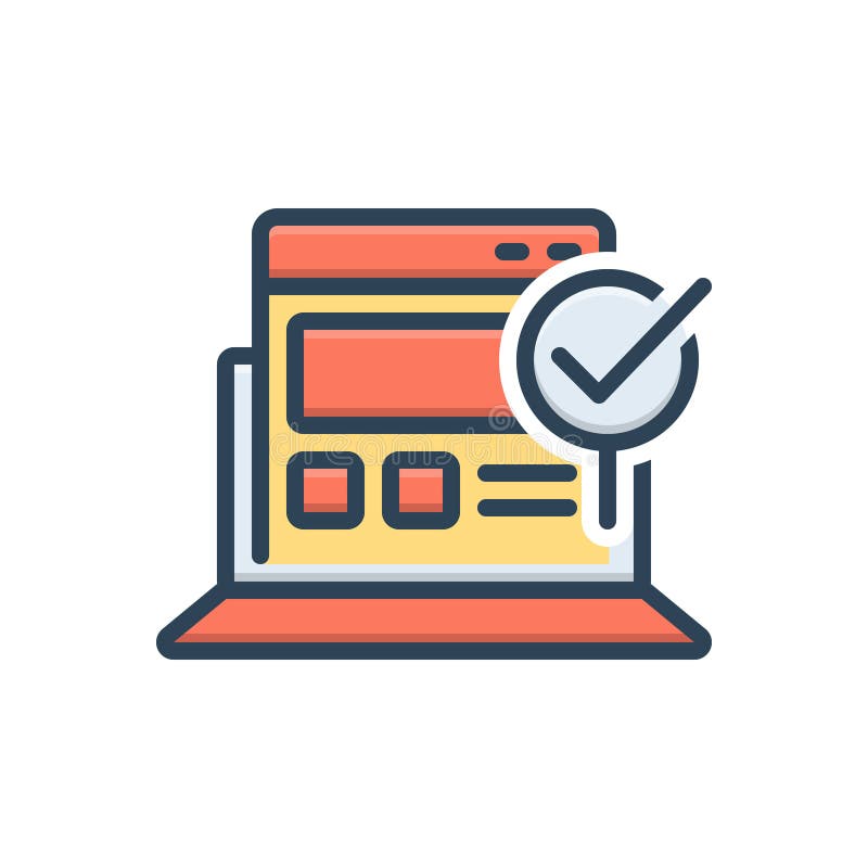 Color Illustration Icon for Usability Control, Process and Organization ...