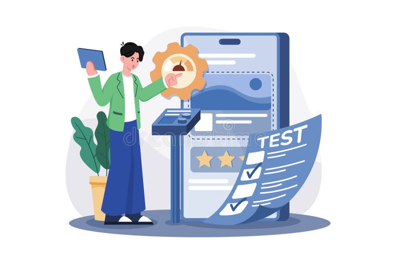 Usability Testing Illustration Concept on White Background Stock Vector ...