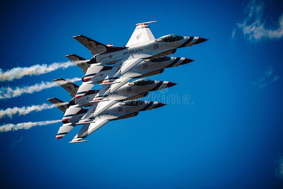 USAF Thunderbirds Demonstration Team Flying in the Blue Sky Editorial ...