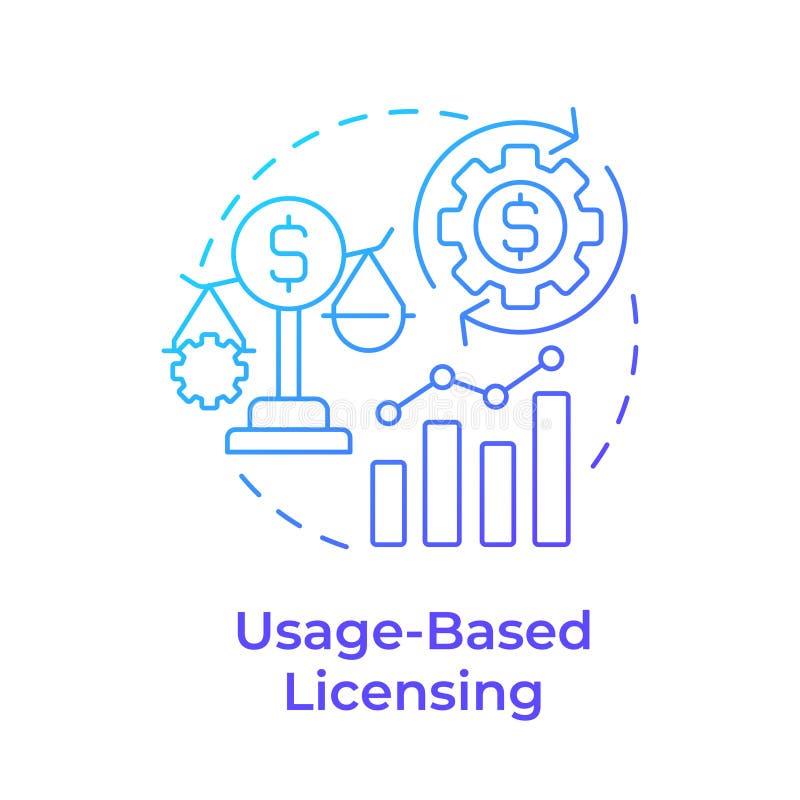 Usage-based Licensing Blue Gradient Concept Icon Stock Vector ...