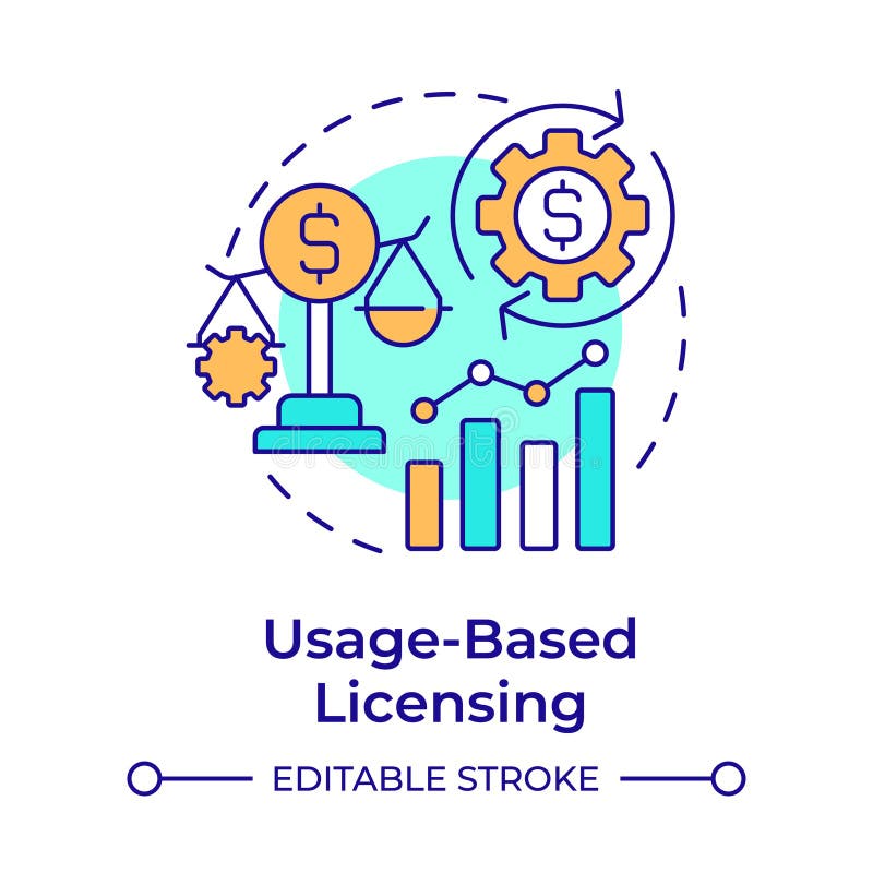 Usage-based Licensing Multi Color Concept Icon Stock Vector - Illustration of design, money ...