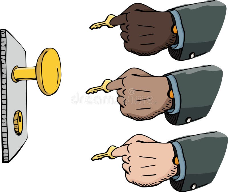 Usando un clave ilustración del vector. Ilustración de manual - 17146161