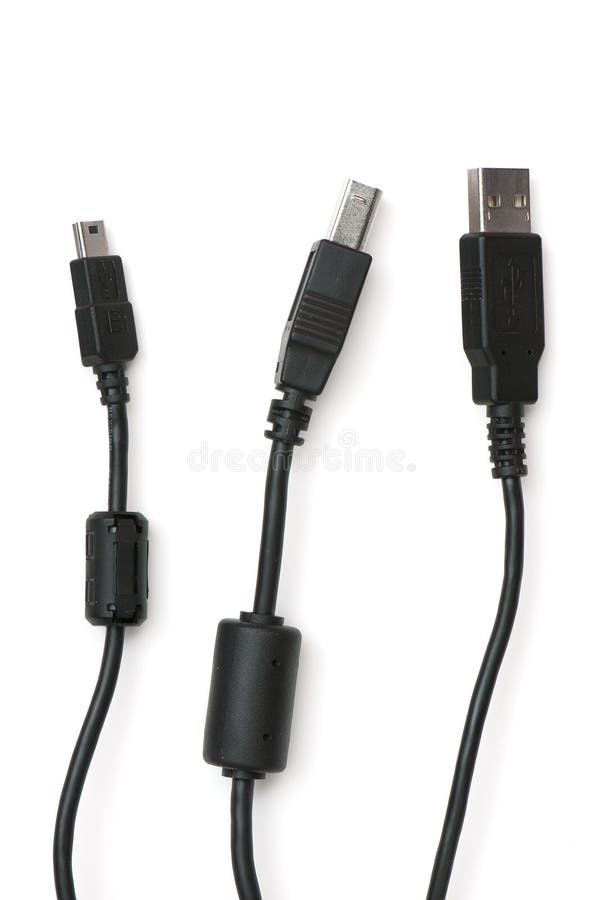 A black mini USB cable stock image. Image of communication - 20185153