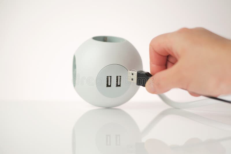 USB Adapter.Socket with USB Connector.charging Station. Hands Include ...