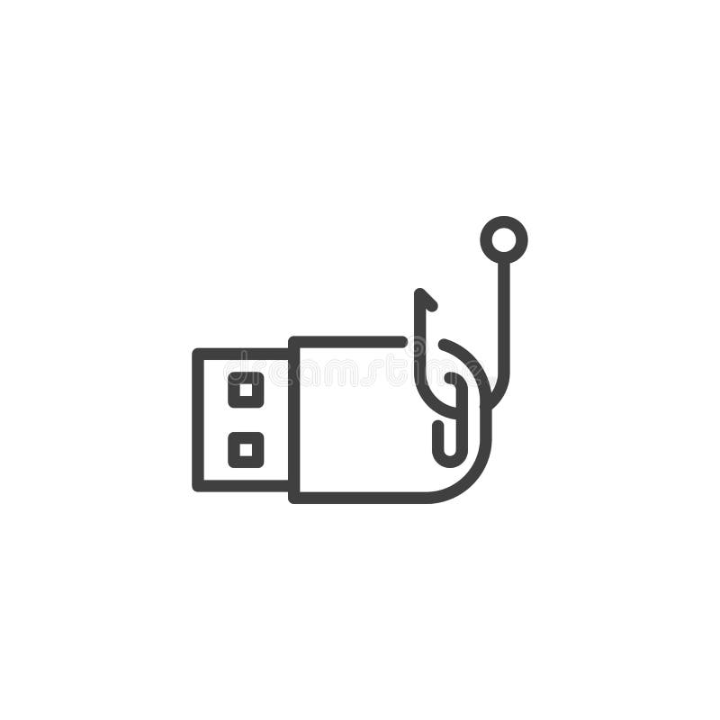 USB attack line icon stock vector. Illustration of icon - 266170580