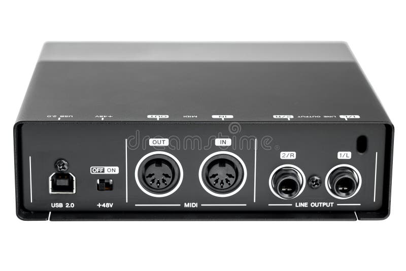USB Audio Interface Front Panel with Volume. Stock Image - Image of ...