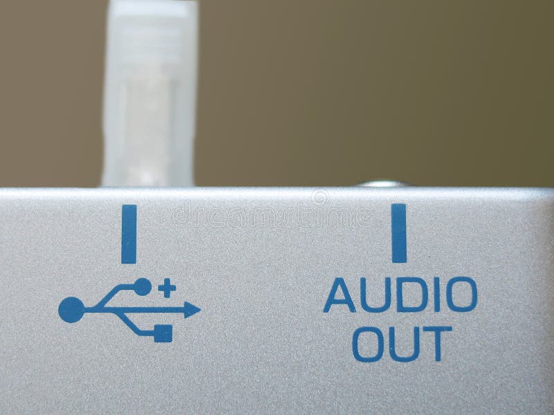 Audio ports stock photo. Image of back, electronic, green - 14218752