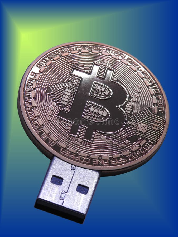 USB Bitcoin flash drive stock photo. Image of bank, adapter - 103855796