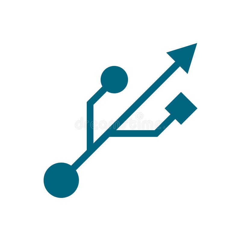 USB blue icon stock vector. Illustration of file, abstract - 92218855