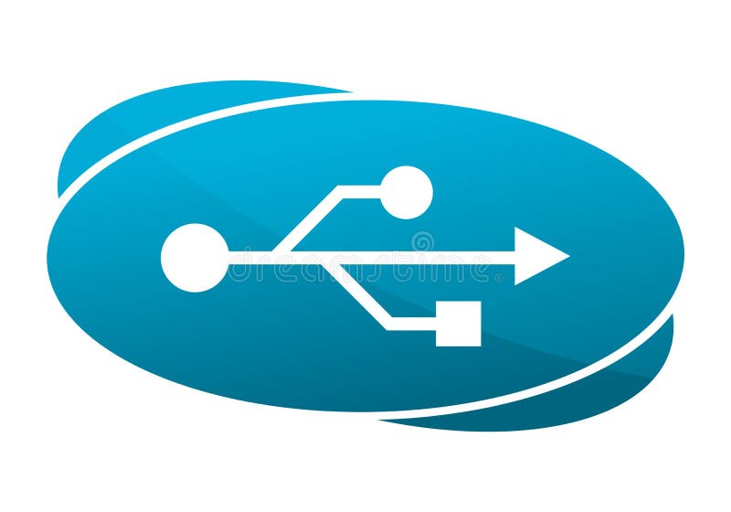 USB blue icon stock vector. Illustration of element, black - 92218893