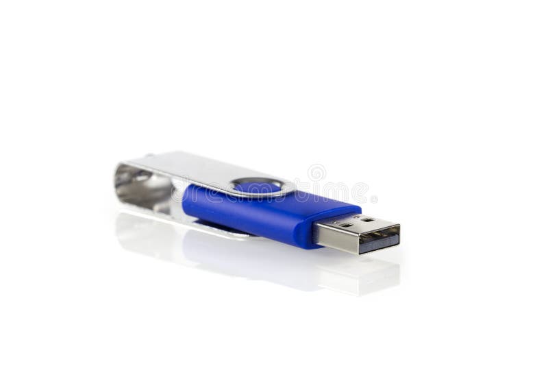 Metal Memory Stick on Hand with Blue Background Stock Photo - Image of ...