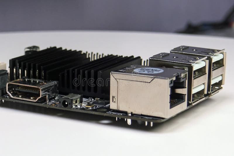 USB on the Board of Minicomputer. Computer Components Stock Image ...