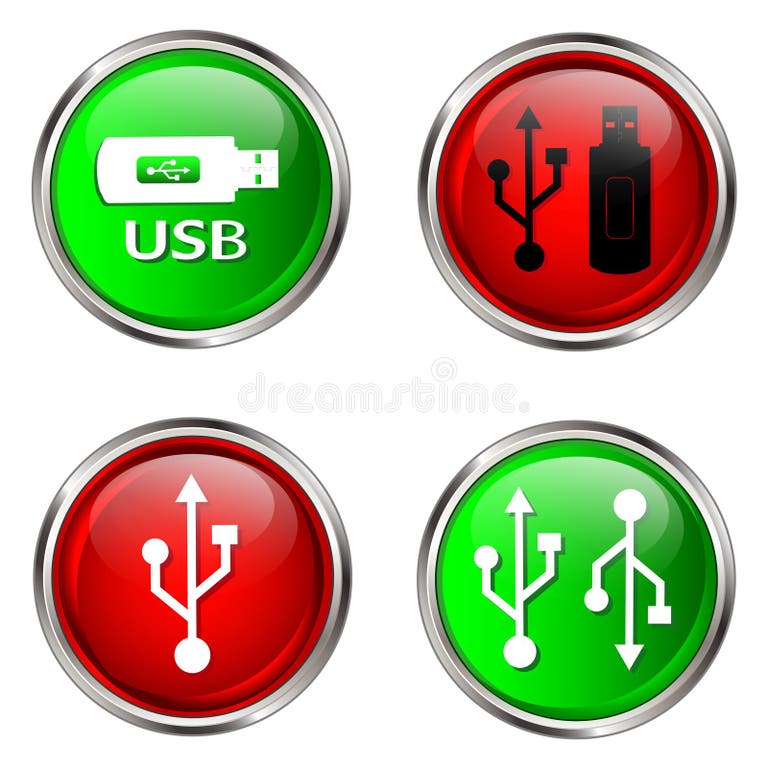 USB buttons stock vector. Illustration of socket, standard - 31152919
