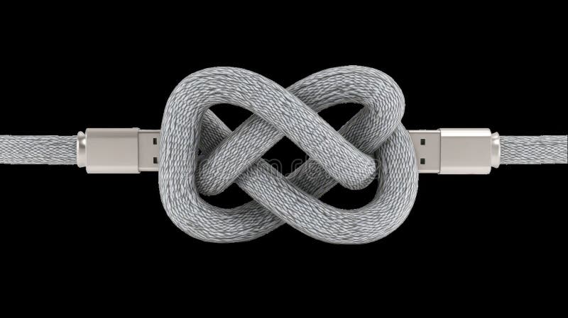 Usb C Cables Tied in a Celtic Knot on Transparent Background Stock ...