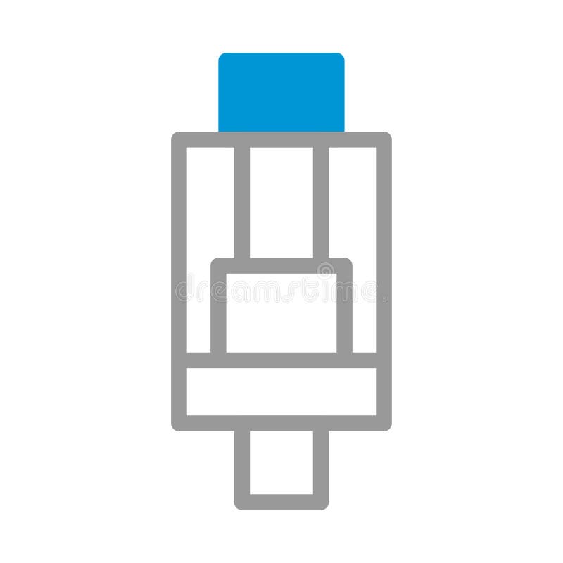 USB C Connector Icon. Technical Illustration of a USB C Port Stock ...