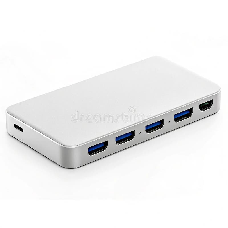 USB C Docking Station Isolated on White Background Stock Illustration ...