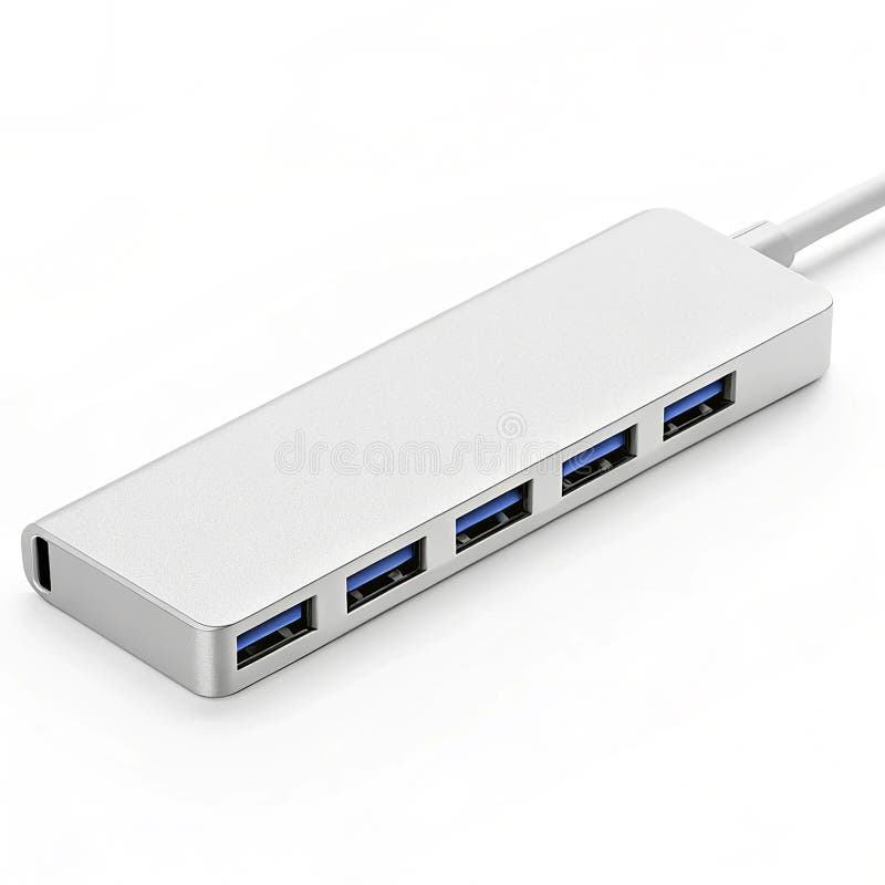 USB C Hub on White Background Stock Illustration - Illustration of ...